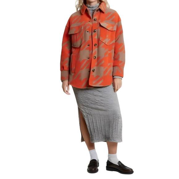 NATIVE YOUTH | Jackets & Coats | New Native Youth Dogtooth Felt Shacket ...